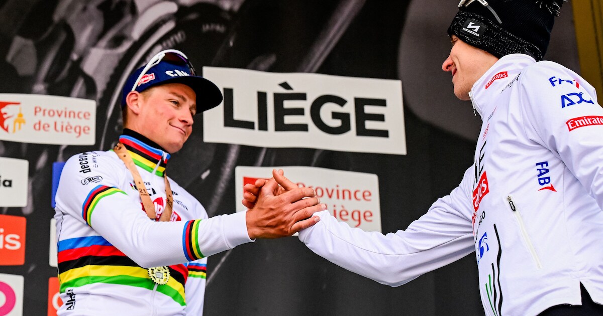 Wielervrienden Tadej Pogacar en Mathieu van der Poel, de grote sterren ...