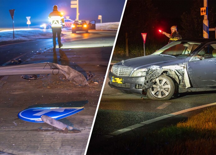 Jonge automobilist onder invloed veroorzaakt ravage op rotonde bij Schalkhaar | Deventer ...