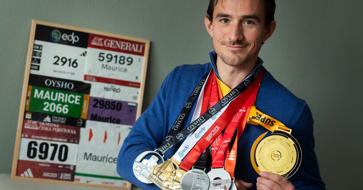 Maurice liep dit jaar zes halve marathons door heel Europa: ‘Het wordt ...