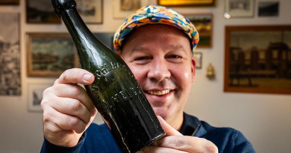Op 10 meter diepte vindt Floris een historische bierfles: ‘Dacht meteen ...