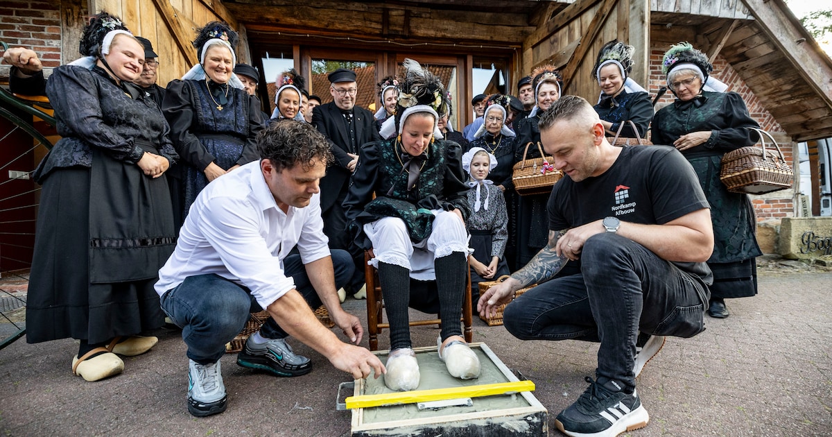 Dit jaar geen voeten maar klompen in beton van het Losserse Brueghelpad ...