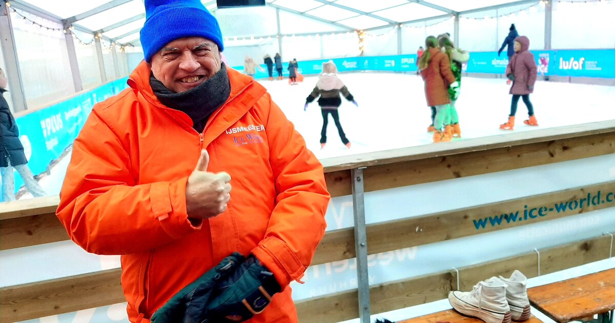 Dankzij Joop ligt er al 8 centimeter ijs in Almelo; jonge schaatsers beleven er hun eerste ...