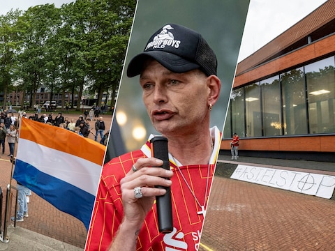 Wat doen deze vlag, pet en een kruis op het azc-protest in Vriezenveen ...