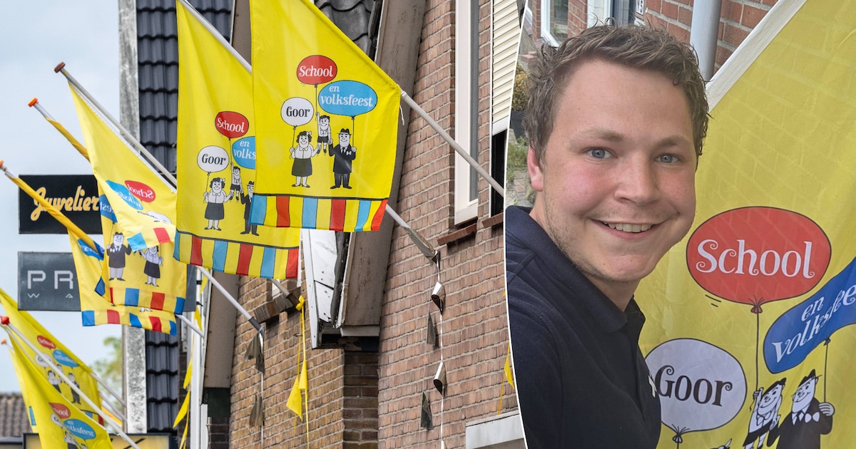 Deze oud-Gorenaren laten zelfs buiten Twente de gele Schoolfeestvlag ...