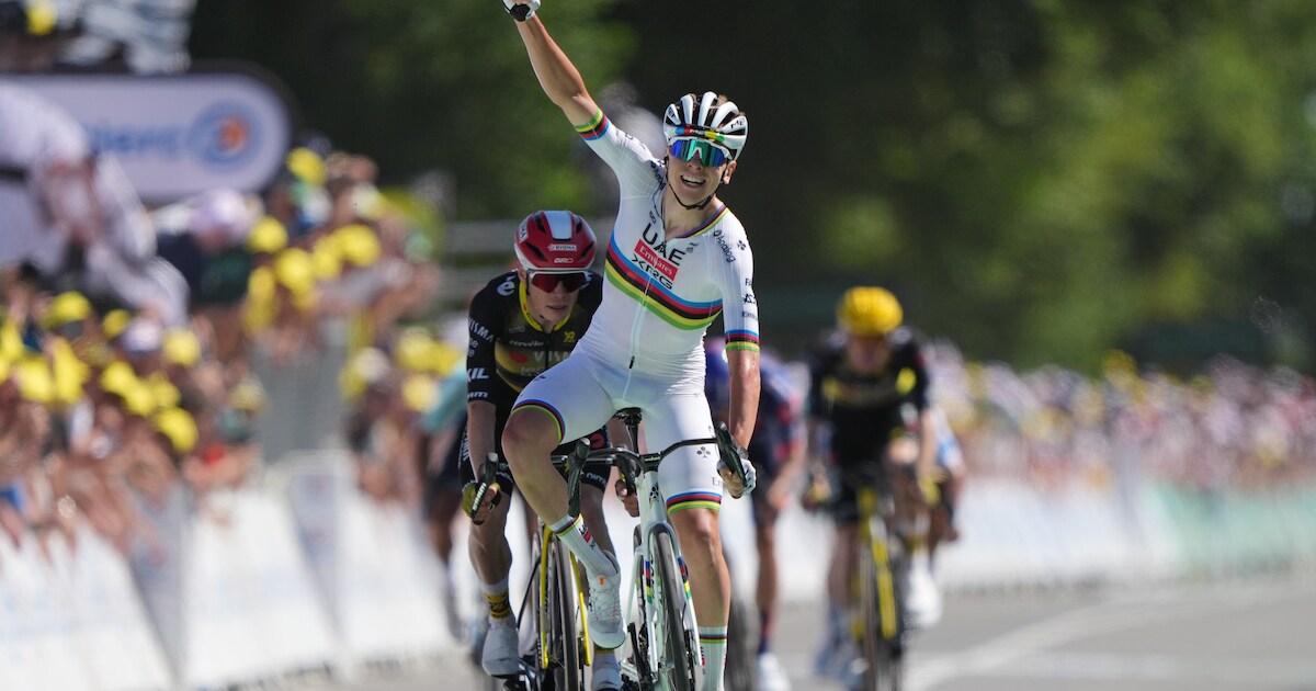 Dubbelslag voor Tadej Pogacar op Mûr de Bretagne: Sloveen wint etappe ...