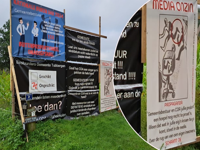 Zo reageren ze in Albergen op de oproep om protestborden en spandoeken ...