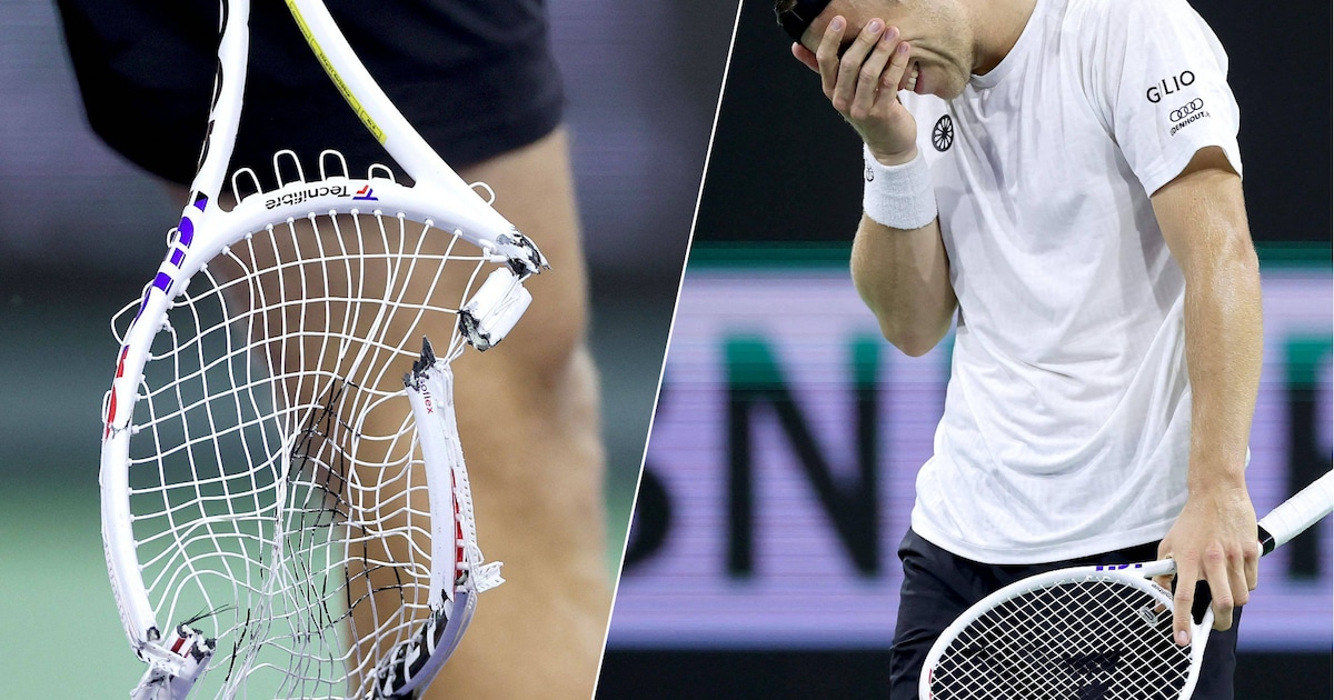 Tallon Griekspoor gaat door het lint: tennisser ramt racket kapot ...